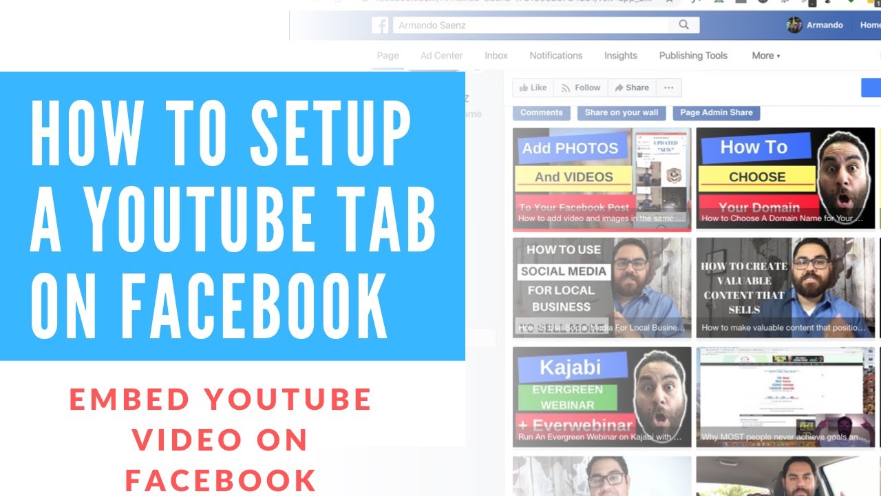 How to setup a YouTube tab on Facebook 2020 [Youtube Video Embeds ...