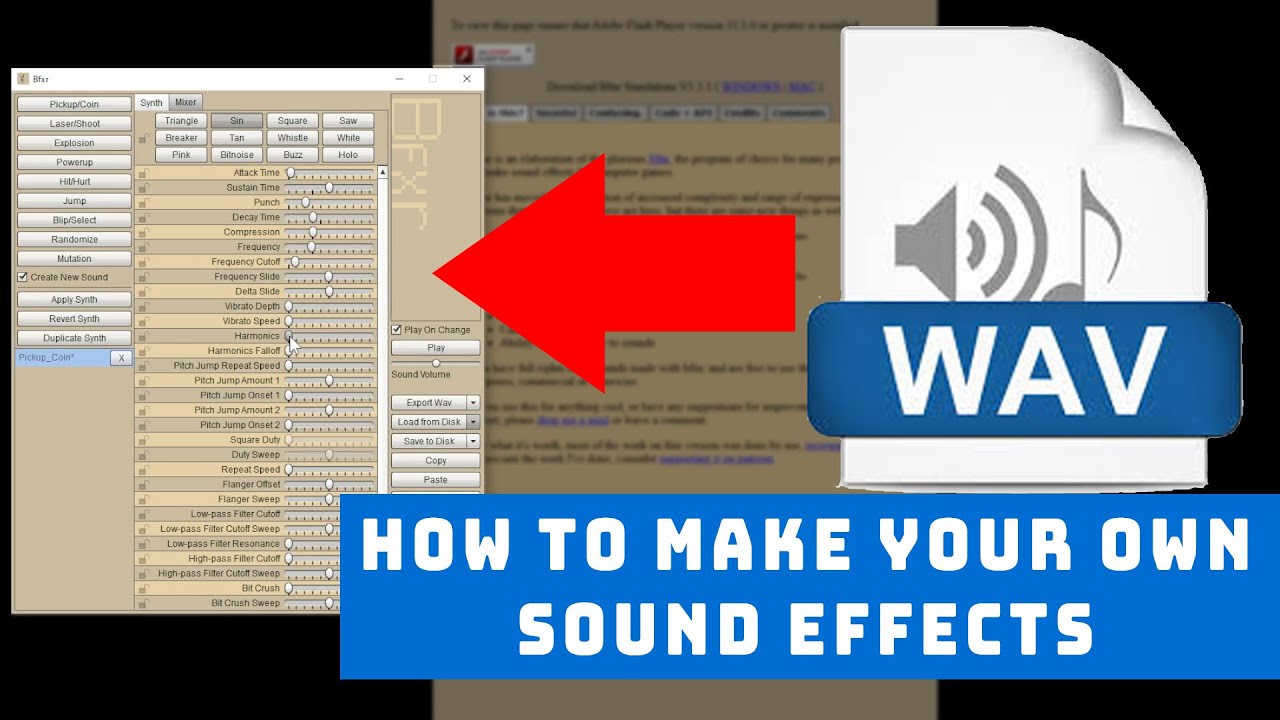 How to Make 8-Bit Sound Effects for YOUR Games using BFXR (FREE ...