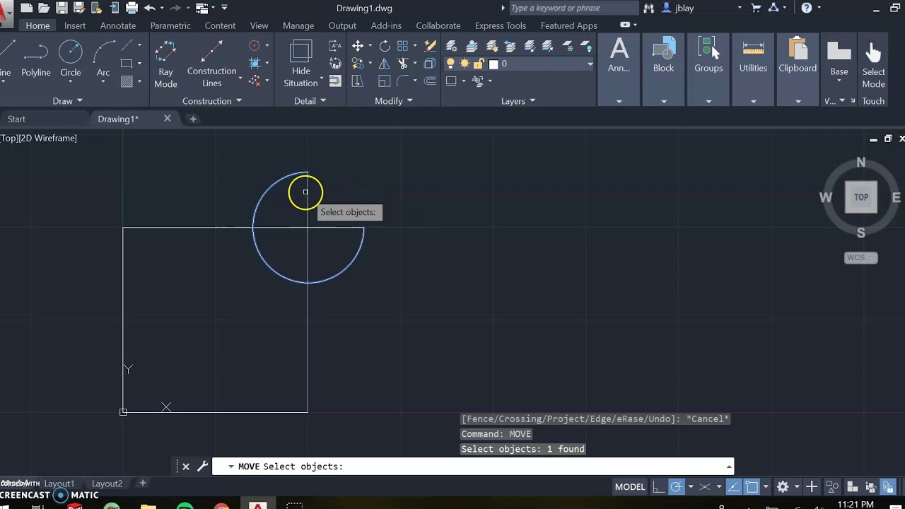 Using Move in AutoCAD 2020 - YouTube