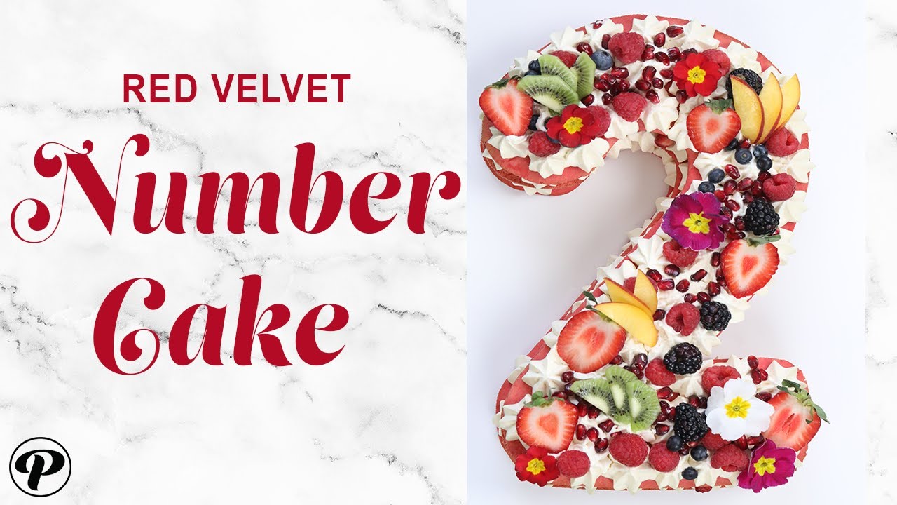 Red Velvet Number Cake | Birthday Alphabet Cake | How to Make Floral ...