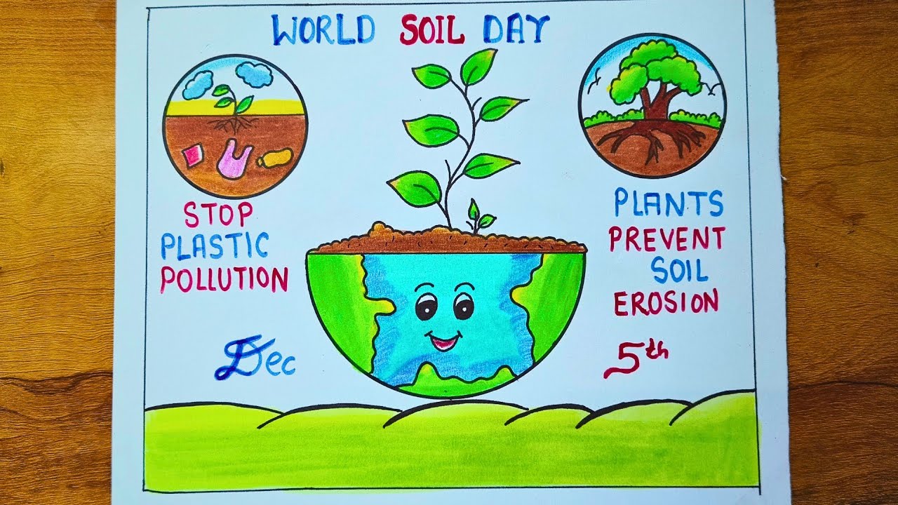 World Soil Day Poster Drawing|How to draw World Soil Day drawing easy ...
