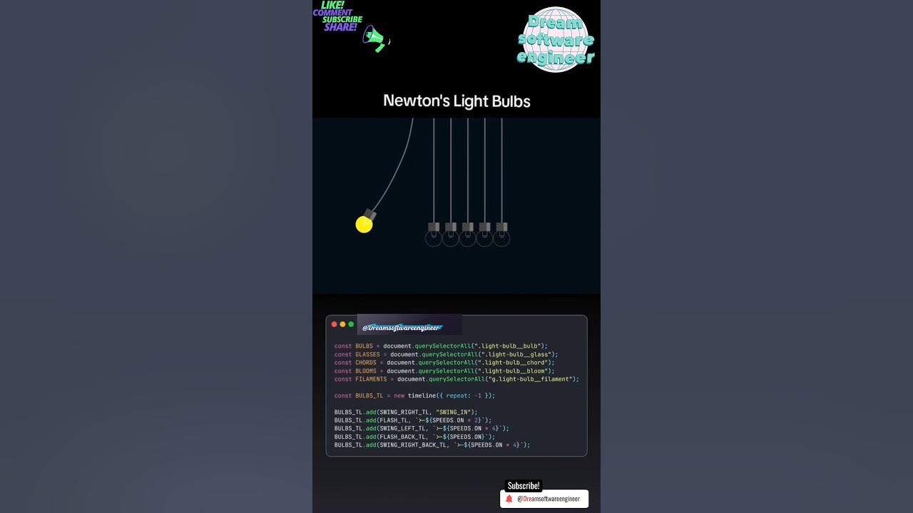 Swing Lighthning Bulb 💡 #python #shortsfeed #coding #fullstackwebdeveloper #tiktok #trending # ...