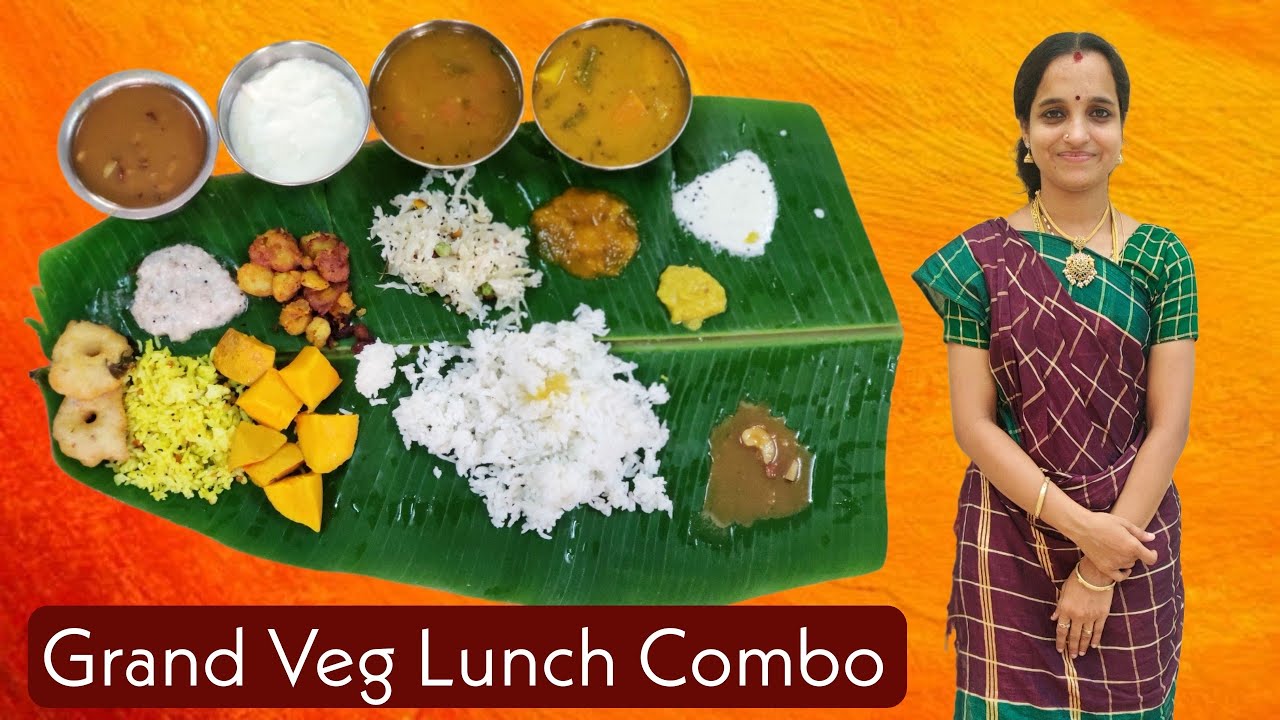 Cooking vlog | Grand Veg Meals | South Indian Veg Thali | வாழை இலை ...