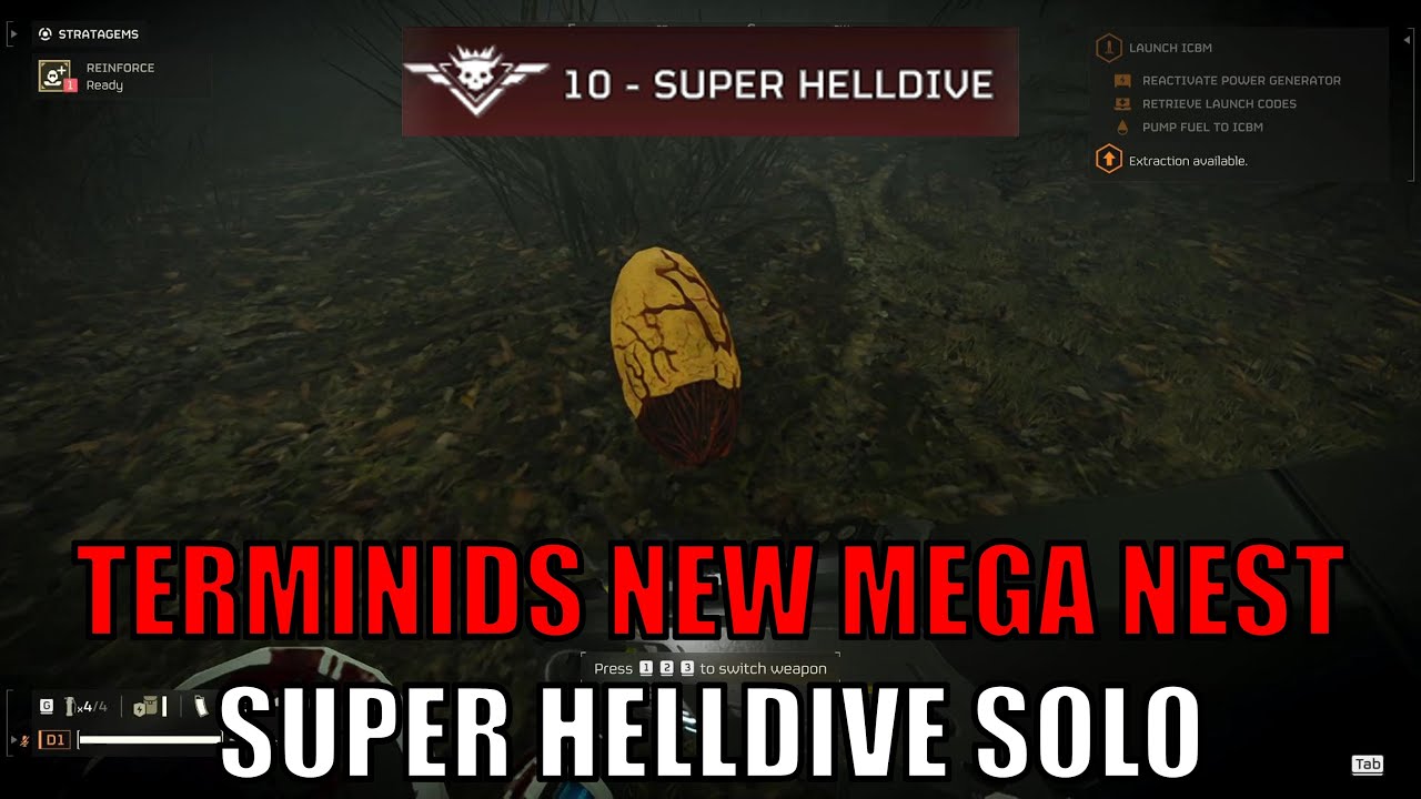 Helldivers 2 - Super Helldive 10 Difficulty Terminids Solo, New Mega Nest & Impaler - Launch ...