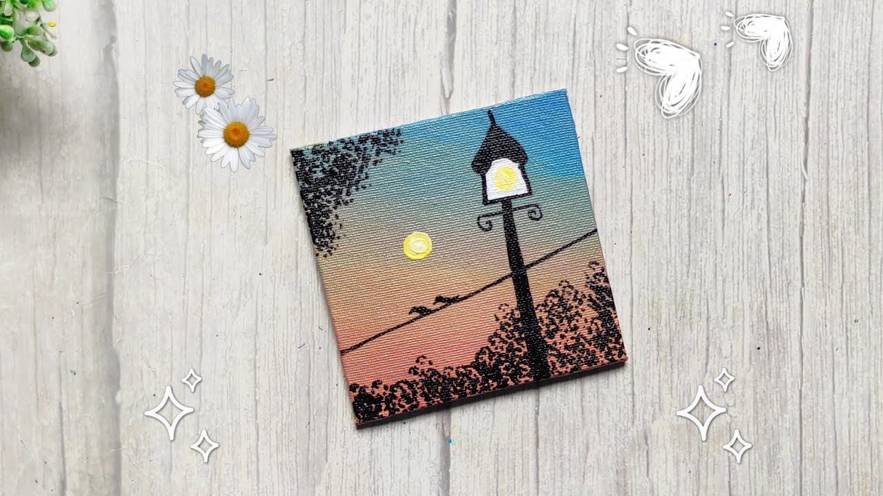 Easy acrylic painting for beginners|| simple painting techniques|| Easy ...