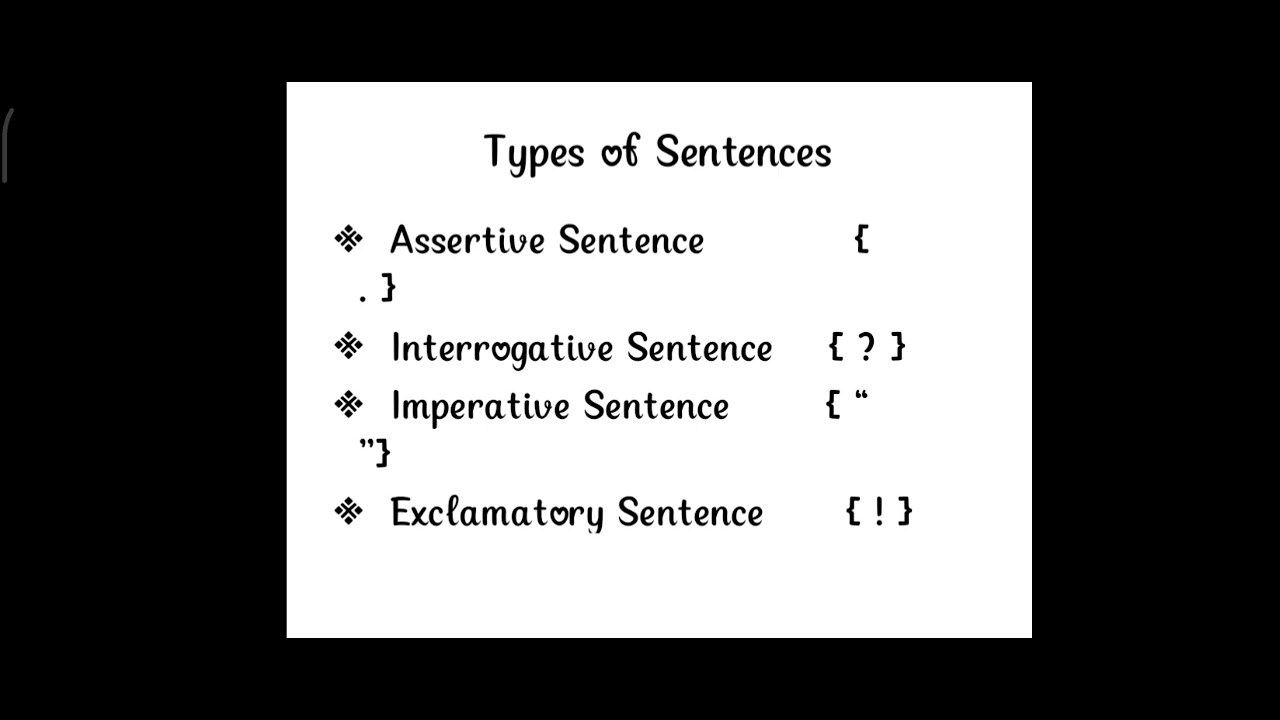 English grammar # Sentence # types of sentences - YouTube