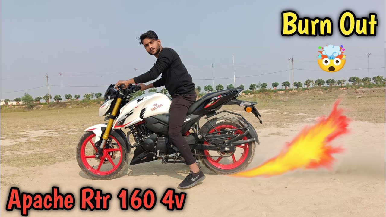 Apache Rtr 160 4v Se Burnout Mar diya 🔥 |apache 160 4v | pura tayar ...