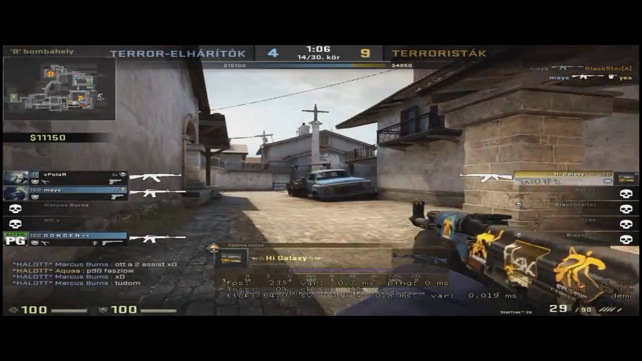 CS:GO - Inferno MM - 1 vs 3 clutch - AK 47 flusha style - Ez Skills Ez ...