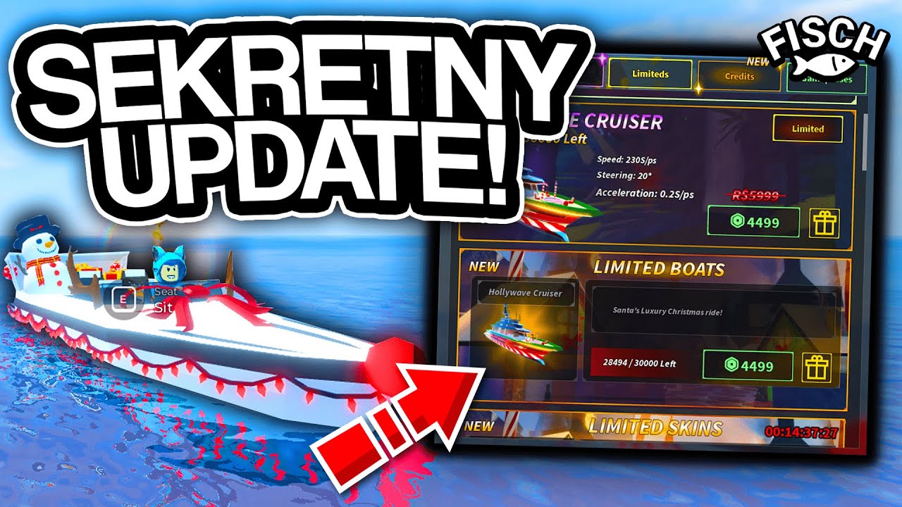 NOWY SEKRETNY UPDATE w FISCH! NOWE 2 Kody! Darmowy Boat! Pack Za 4.5K ...