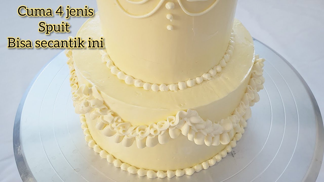 WEDDING CAKE Pemula wajib belajar menghias kue 2 susun - YouTube