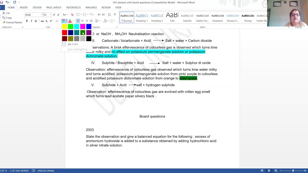 how to write Observations HCl - YouTube