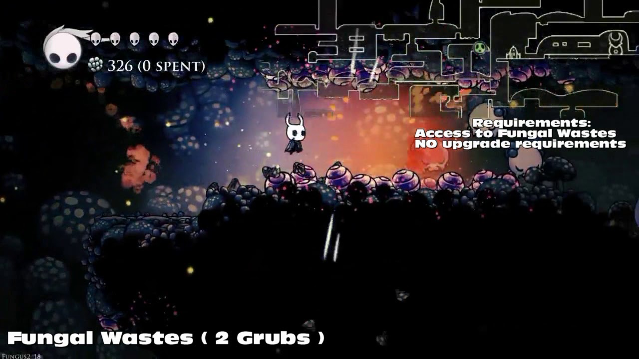 Grub Fungal Wastes Map Locations & Logic Requirements - Hollow Knight ...