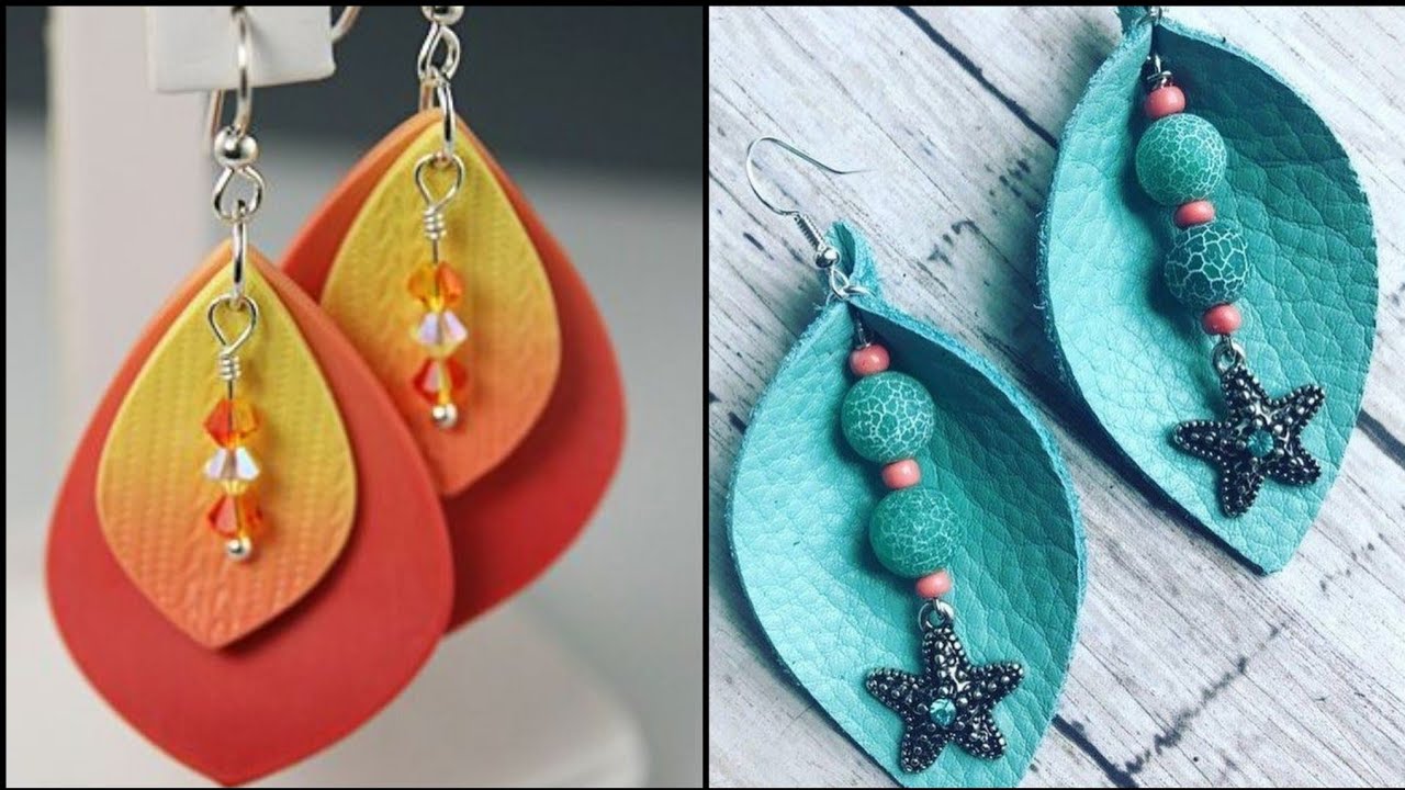 Very Beautiful & Easy Hand Made Leather Earrings Design Collection For ...