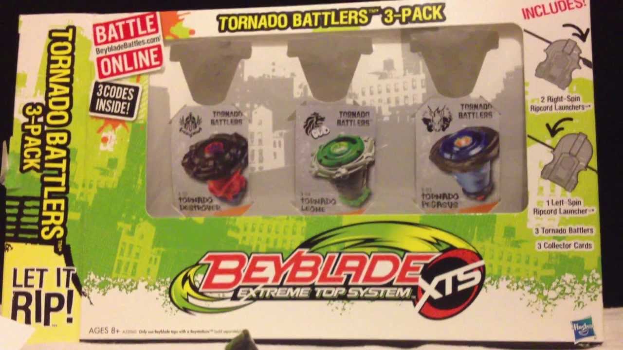 Beyblade XTS Tornado battlers 3 pack unboxing part 1 - YouTube