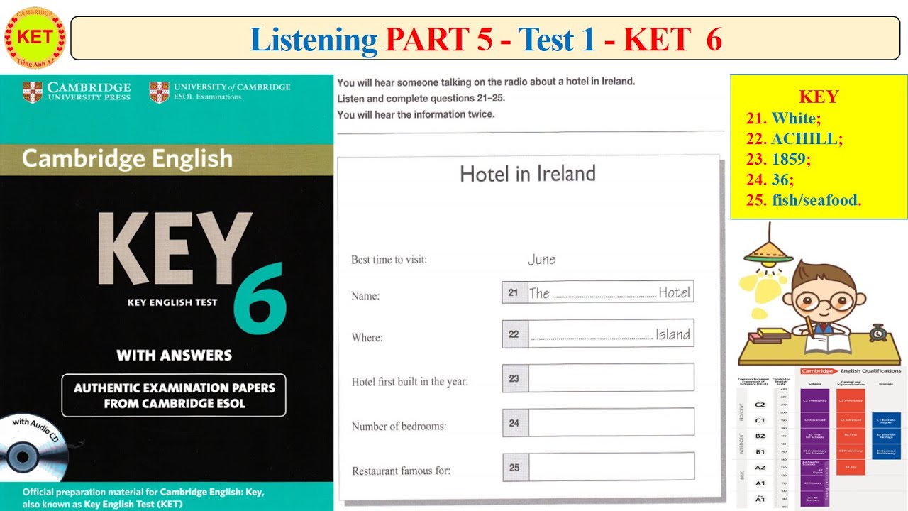 KET 6 Listening Part 5 Test 1 (Transcript + Key) - YouTube