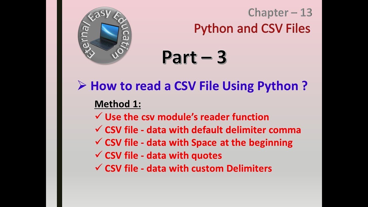 Tn 12th Std Cs Chapter 13 Csv Part 3 Open Csv File Using Reader Function Youtube 2019