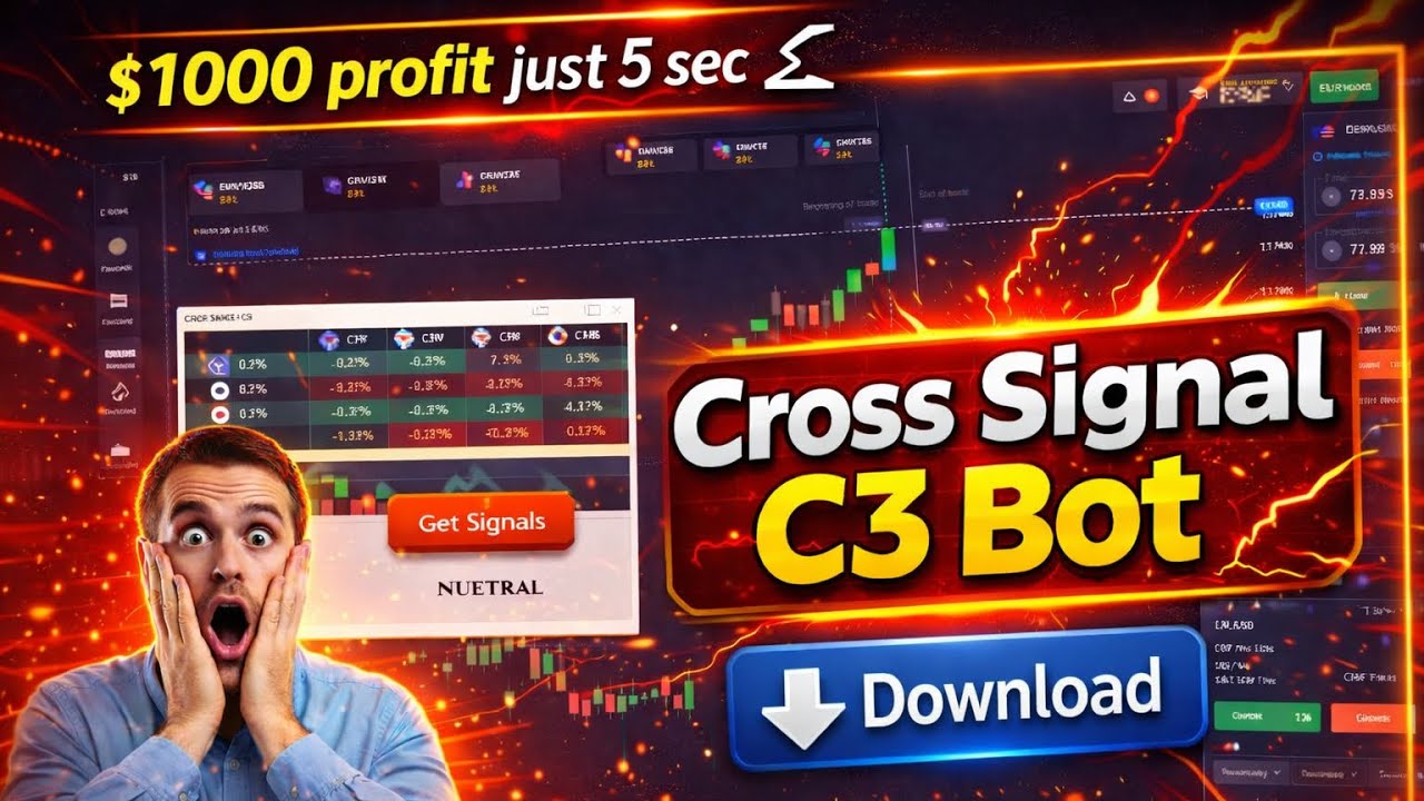 Cross Signal C3 Bot 😱 | Binary Trading Software | $1000 Profit in 5 Sec ...