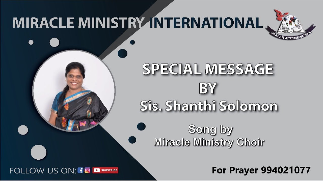 SUNDAY SPECIAL MESSAGE BY SISTER SHANTHI SOLOMON - YouTube