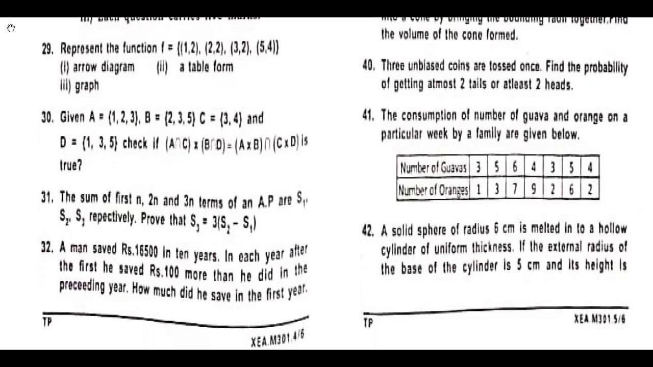 10th Maths First Revision Model Question Paper 2019-20 | English Medium ...