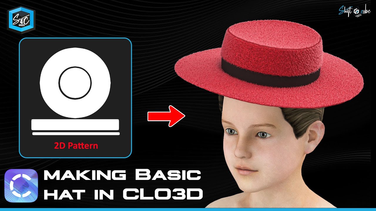 how to make basic hat in CLO3D | shift 4 cube - YouTube