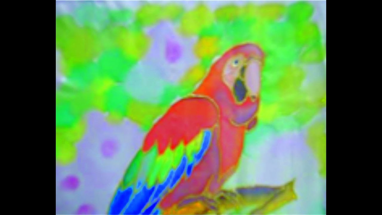 Silk Painting - Macaw Parrot - YouTube