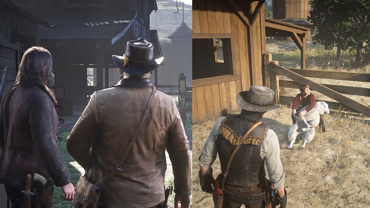 Jack Marston Learning to Shear Sheep with an Edited Arthur Flashback ...