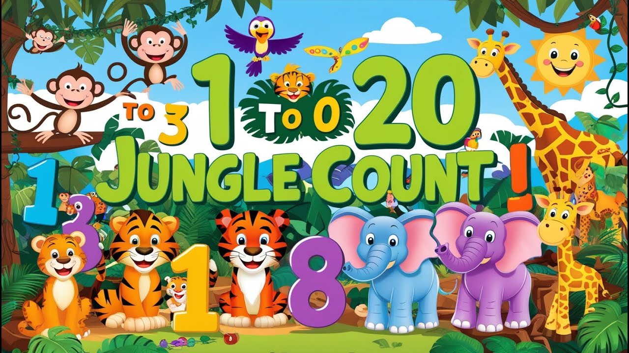 🎈 1 to 20 Jungle Count | #kidsmusic | Songs & Nursery Rhymes by ABC ...