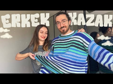Eşime Örgü Kazak Ördüm | Atkı Örebilen Herkesin Yapabileceği Kolay Erkek Kazak
