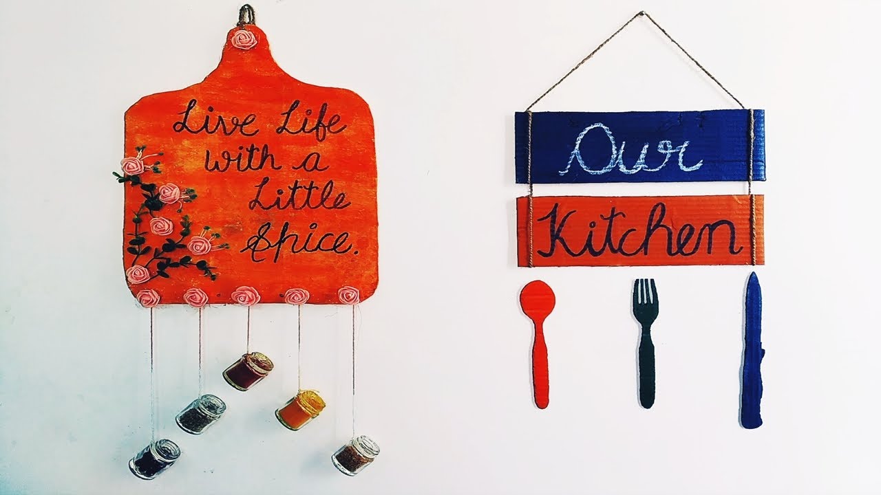 Kitchen wall decor || easy kitchen decoration || kitchen wall decor DIY ...