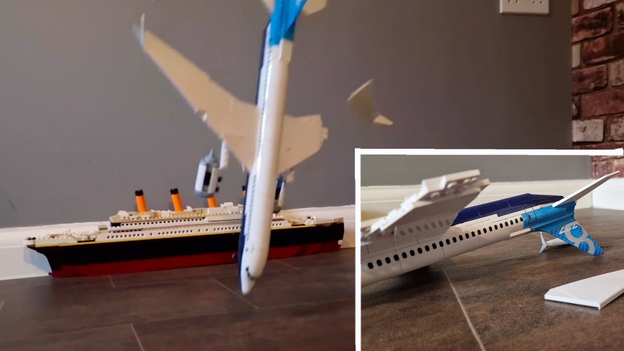 LEGO PLANE CRASH SLOW MO !! - YouTube