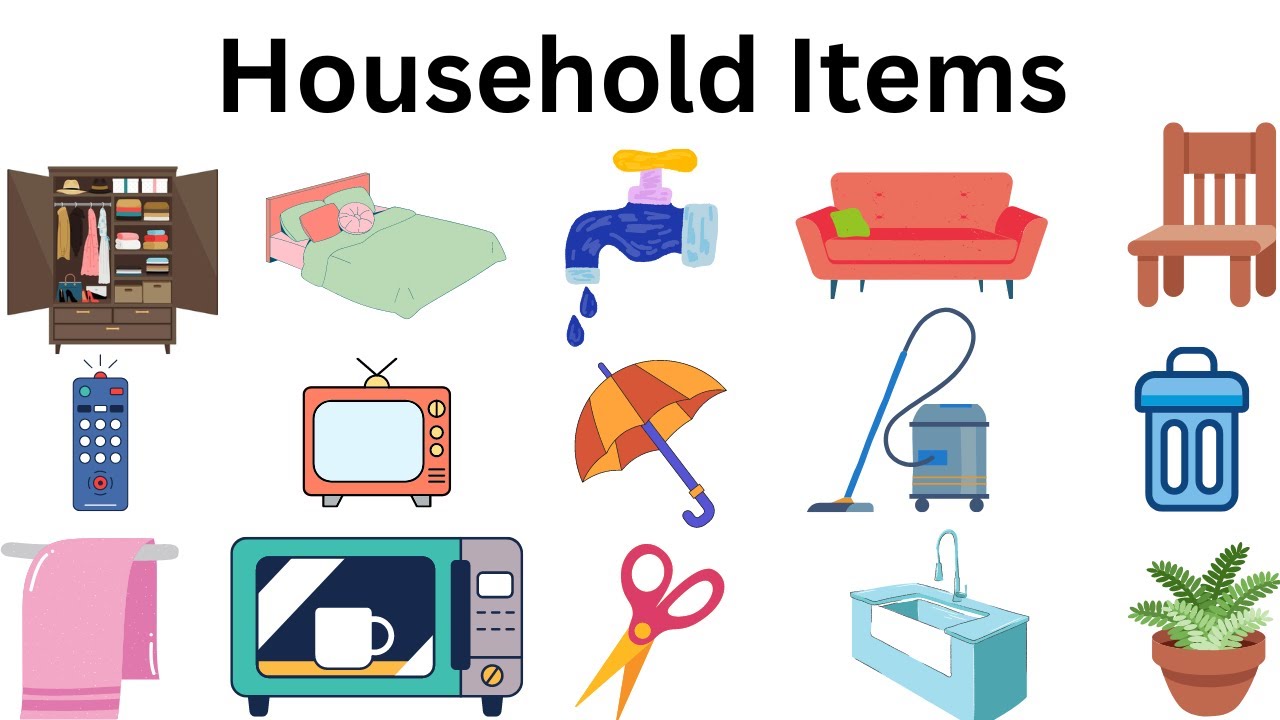 Learn Household items in English With Pictures | English Vocabulary For ...