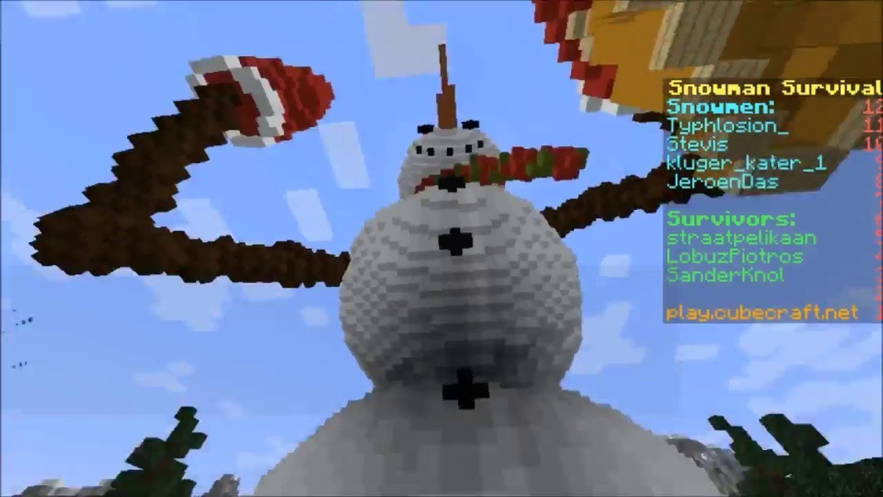 Minecraft Snowman Survival Minijuego Exclusivo De Navidad Youtube