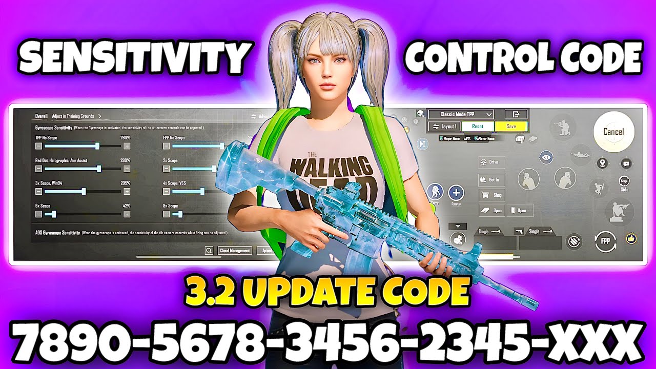 BGMI 3.2 UPDATE 🔥 BEST SENSITIVITY SETTINGS | BGMI SENSITIVITY CODE ...
