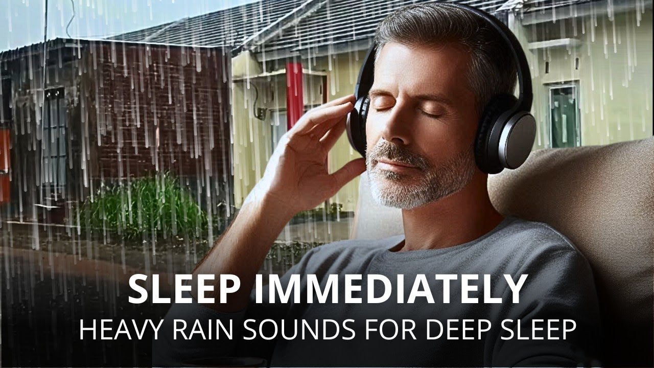 Heavy Rain Sounds for Sleep - 10 Hours of Peaceful Ambiance - YouTube