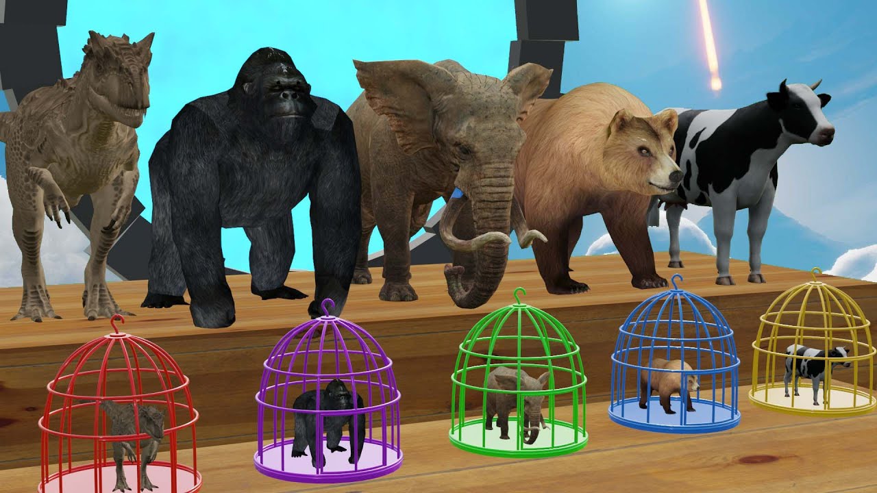 Animals games: Death race and rescue Godzilla, Bears, Elephant ...