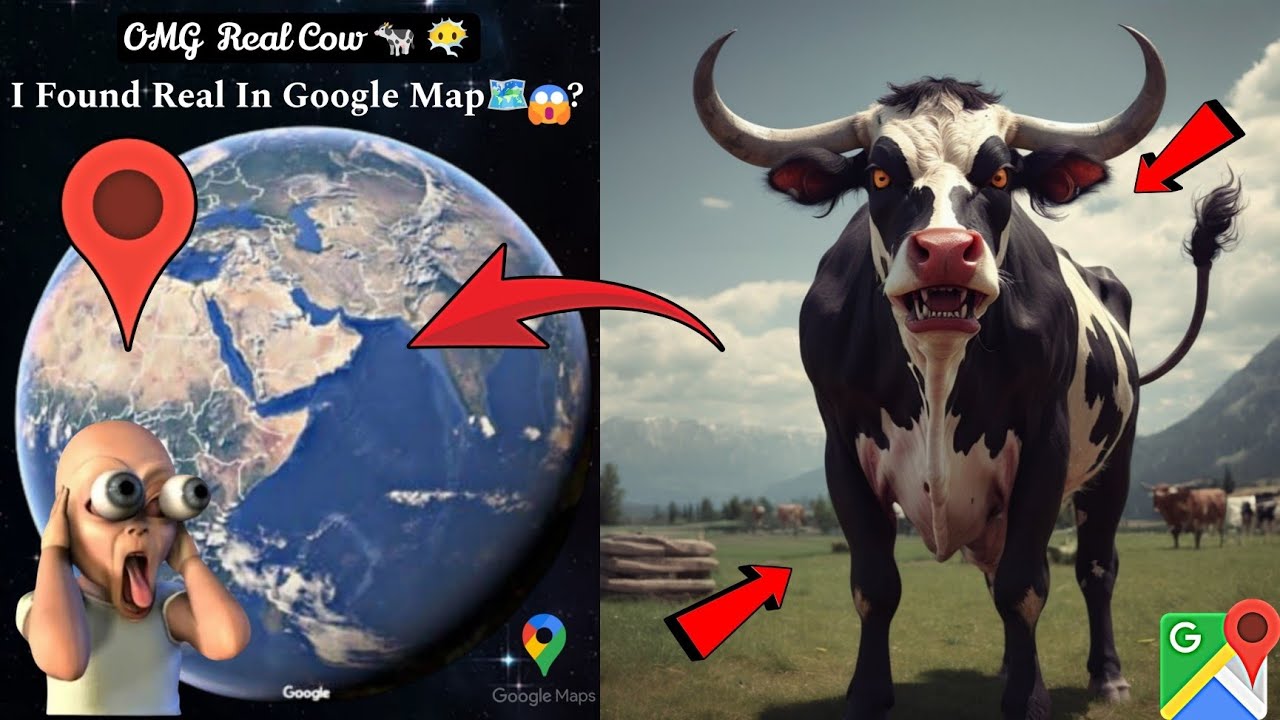🐮😶‍🌫️I Found Strange Cow In Google Map🗺️? #trending #map #scary # ...