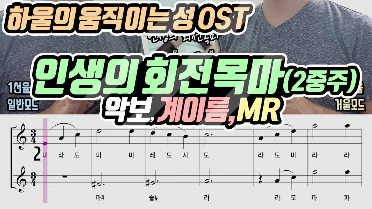 하울의 움직이는 성 Ost 인생의 회전목마 2중주 리코더 연주 어려움 Youtube