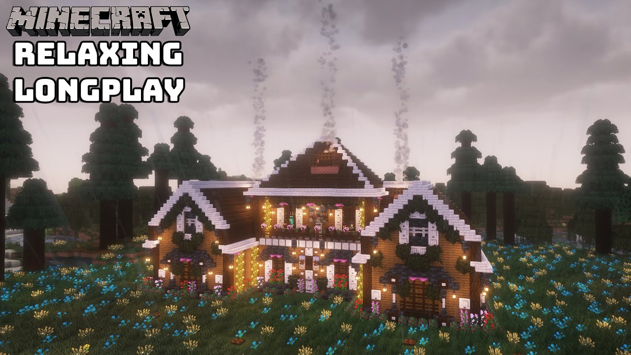 Minecraft Relaxing Longplay 🌧️ Rainy Day🌧️ Building Cozy Swamp Cottage ...