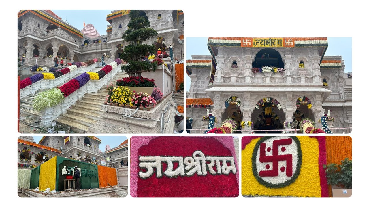 Beautiful ayodhya ram mandir decorations and beautiful view 😱🔥🙏🌼🌸🌺# ...