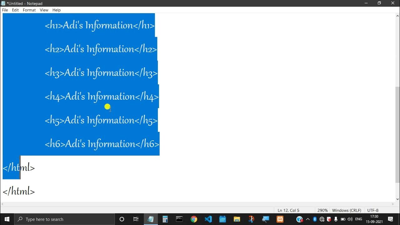 How to Save the HTML file? | [ HTML ] First Program of HTMl | Simple ...