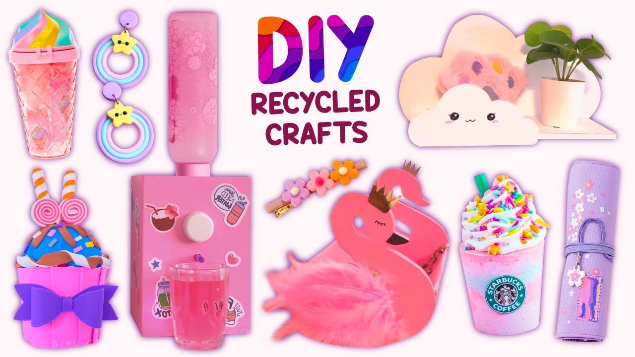 10 DIY CRAFTS USING RECYCLED MATERIALS - EASY and CHEAP CRAFTS - YouTube