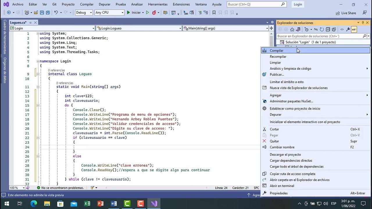 Implementando un Menú de opciones en modo consola de C# 2022 - YouTube