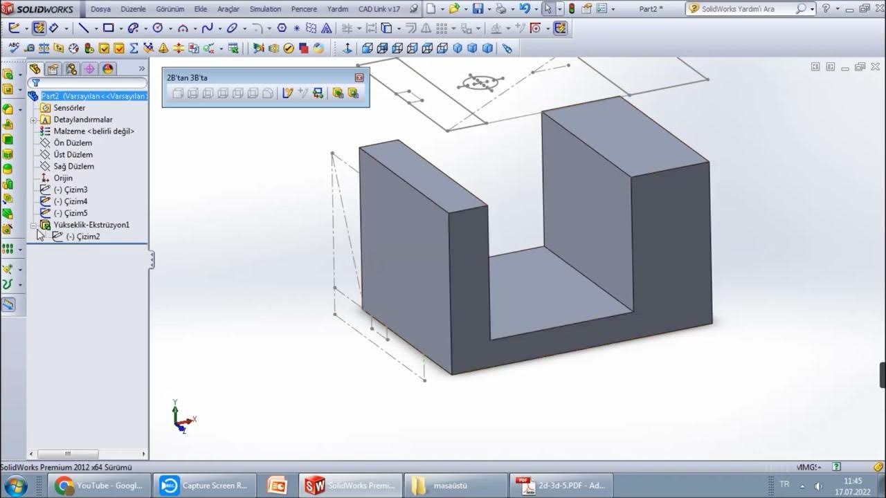 solidworks 2d to 3d conversion.solidworks 2 boyutlu resimleri 3 boyutlu ...