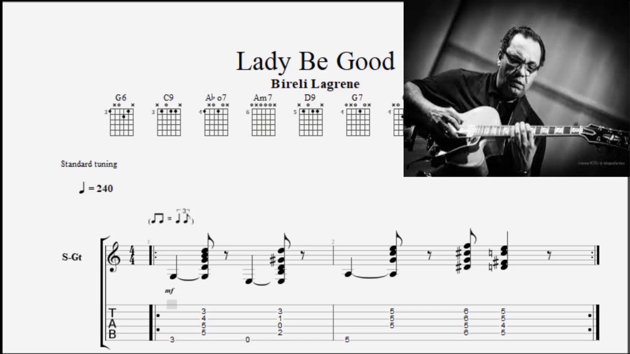 Lady Be Good 1981 Bireli Lagrene Tab Sheet JazzGuitar - YouTube