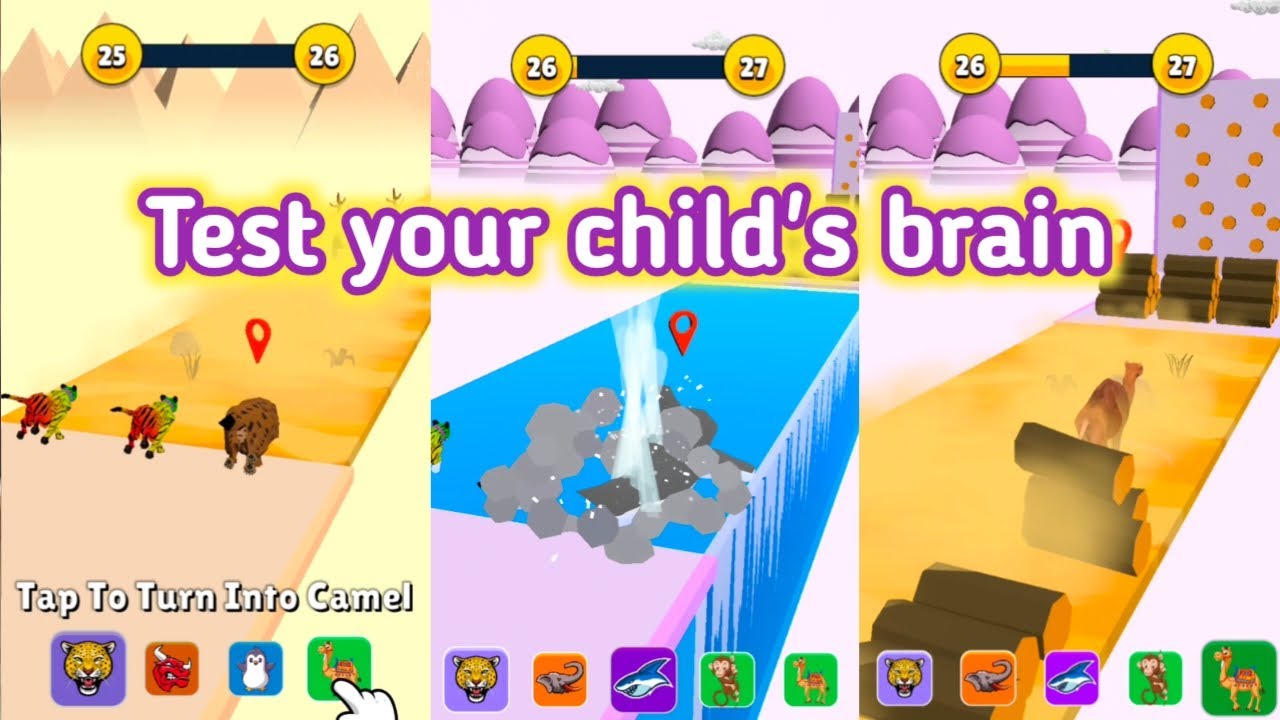 Animal Transform race : Tap to turn into carmel for Test your child's ...