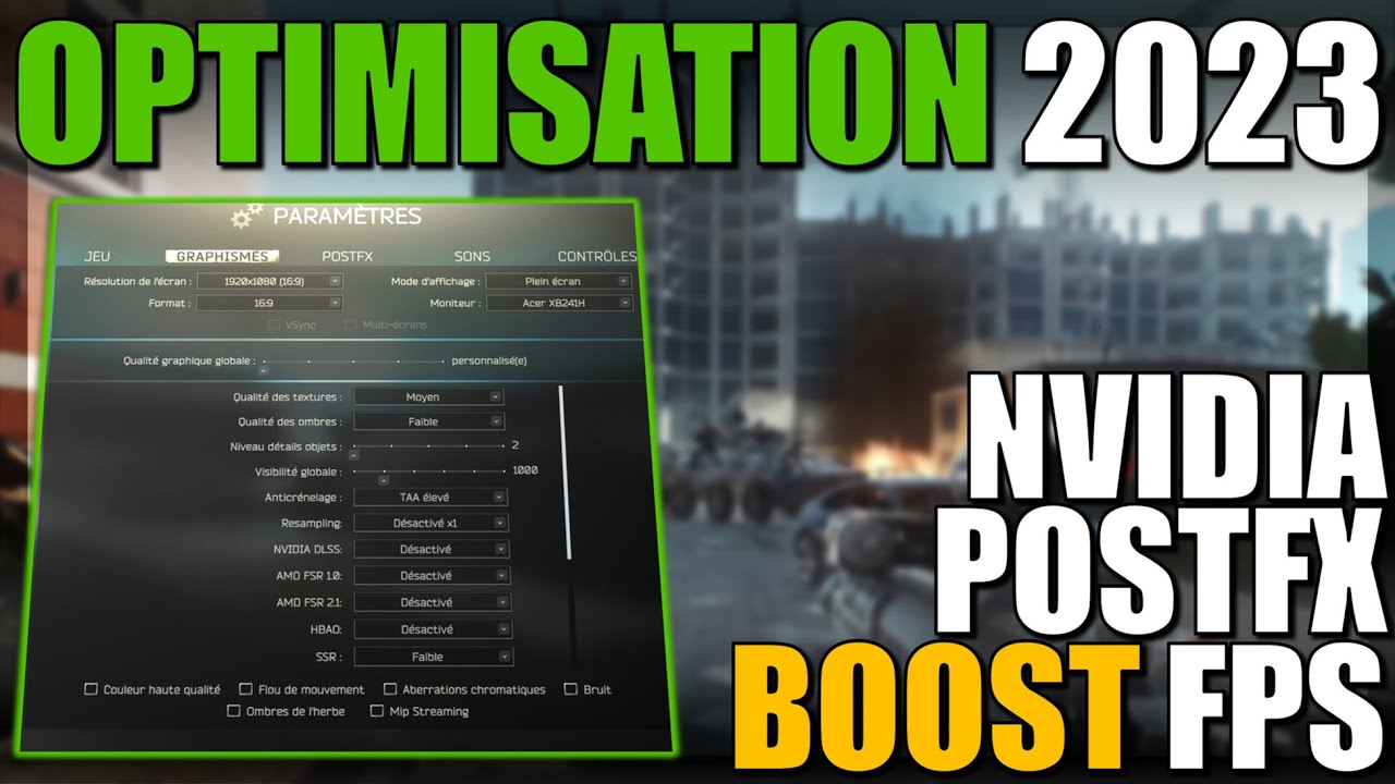 Réglages / Paramètres Graphiques | BOOST FPS | Nvidia | PostFx ... Tarkov & Arena Fr - YouTube