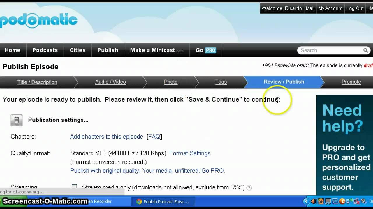 Como utilizar www.podomatic.com - YouTube