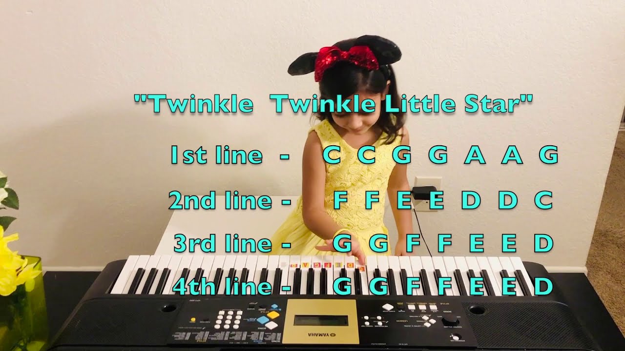"Twinkle Twinkle Little Star"- Easy Piano Tutorial With NOTES - YouTube