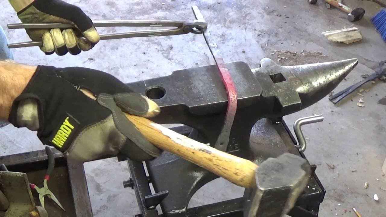 Blacksmithing: Forging support brackets for fire brick - YouTube