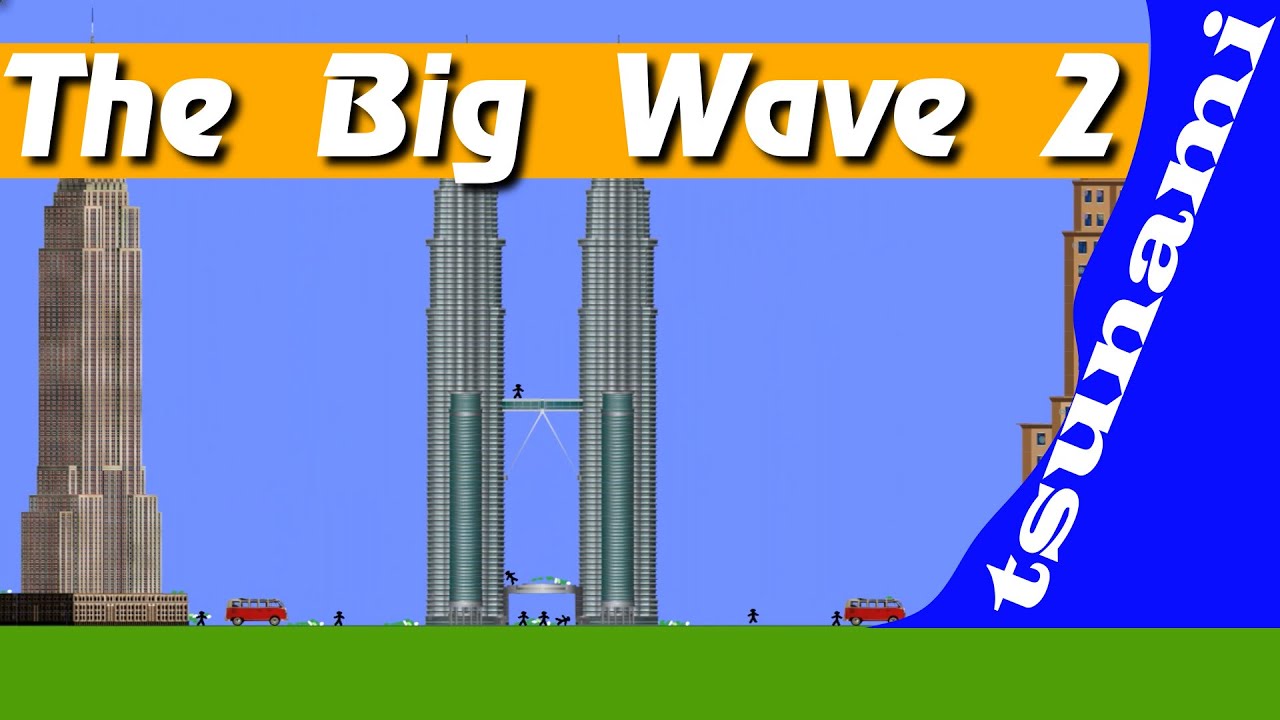 Simulated tsunami on the city#algodoo - YouTube